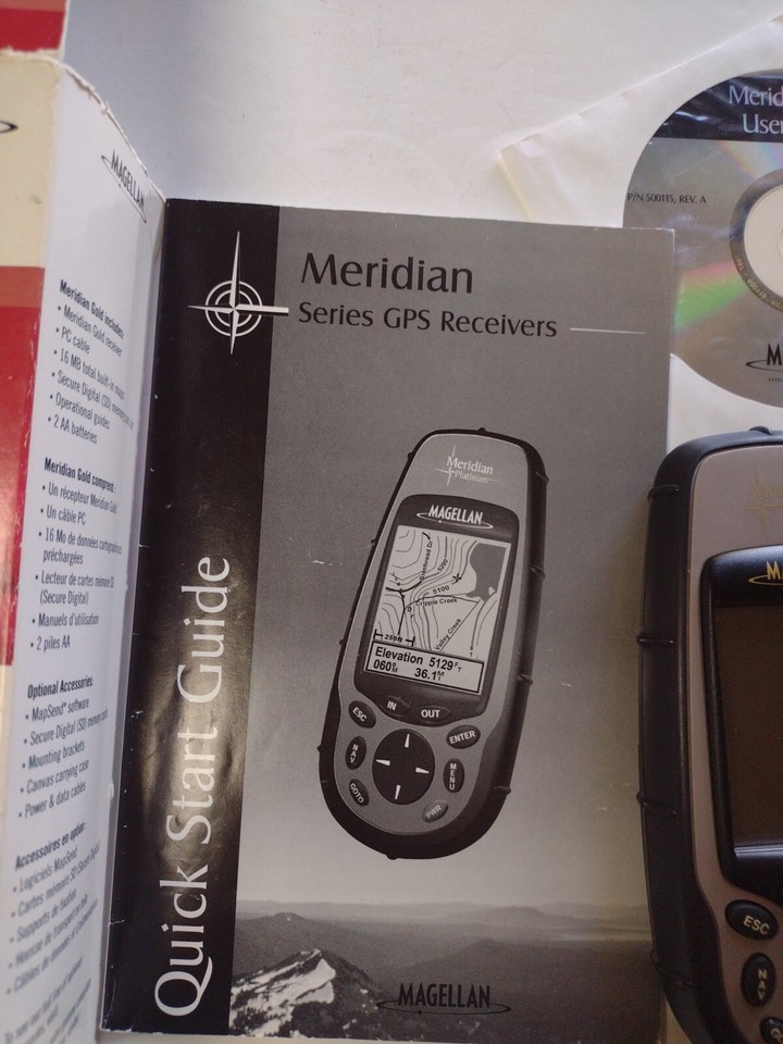 Magellan Meridian Gold handheld GPS unit TESTED WORK-CD-ROM-Book-Box-no ...