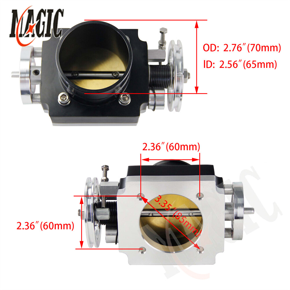 Alloy Aluminum Universal CNC Billet Intake Throttle Body 65mm 2.5"inch ...