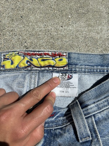 Vintage JNCO Jeans JESTER Baggy Wide Leg Embroidered USA Skater Mens ...