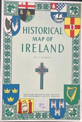 Historical Map of Ireland by Bartholomew & Sons Color Map Clan Names | eBay