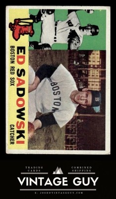1960 Topps #403a Ed Sadowski White back Vintage Boston Red Sox Baseball ...