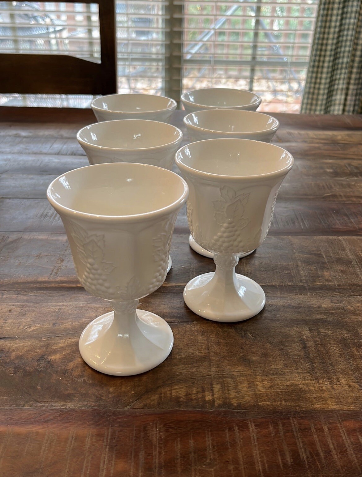 Vintage Colony Harvest Grape Milk Glass Goblets by Indiana Glass Co ...