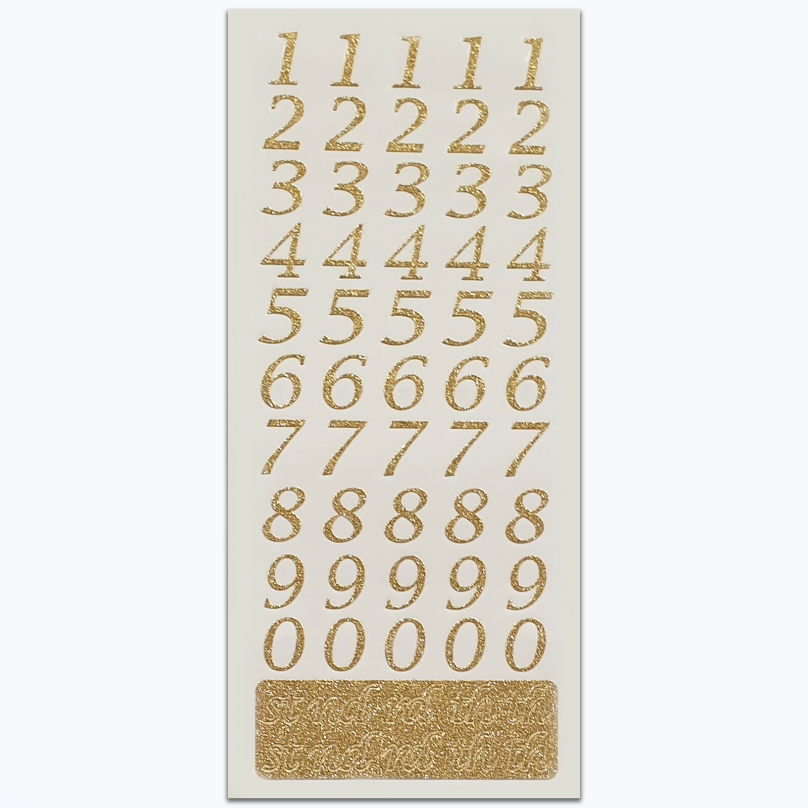 GLITTER NUMBER STICKERS 0-9 Craft Stick On Birthday Card Age Diamante ...