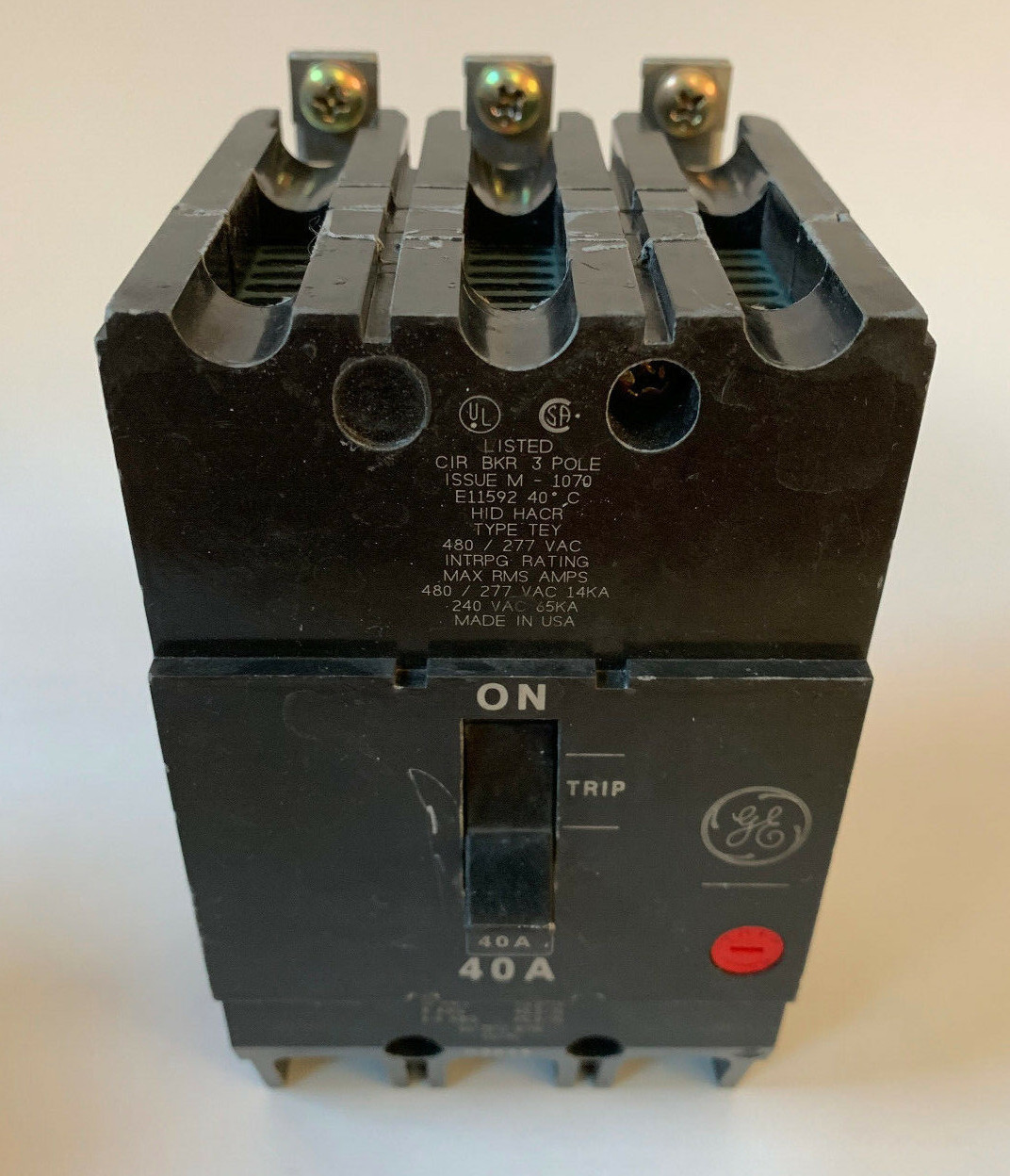 TEY340 GE 40 Amp 480V 3 Pole Bolt On Circuit Breaker General Electric ...