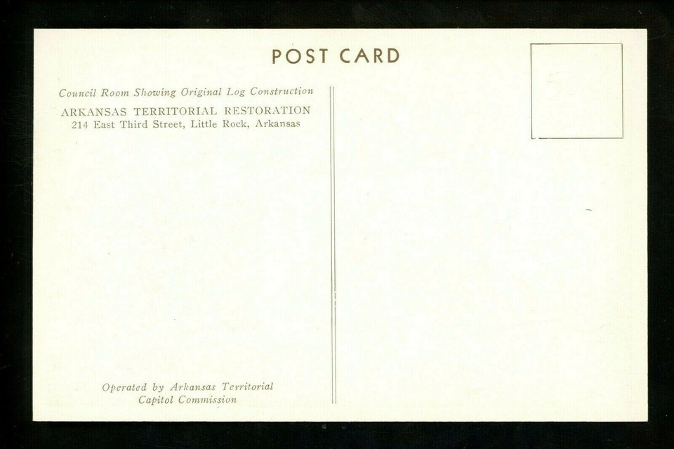 Arkansas AR postcard Little Rock, Territorial Restoration interior | eBay