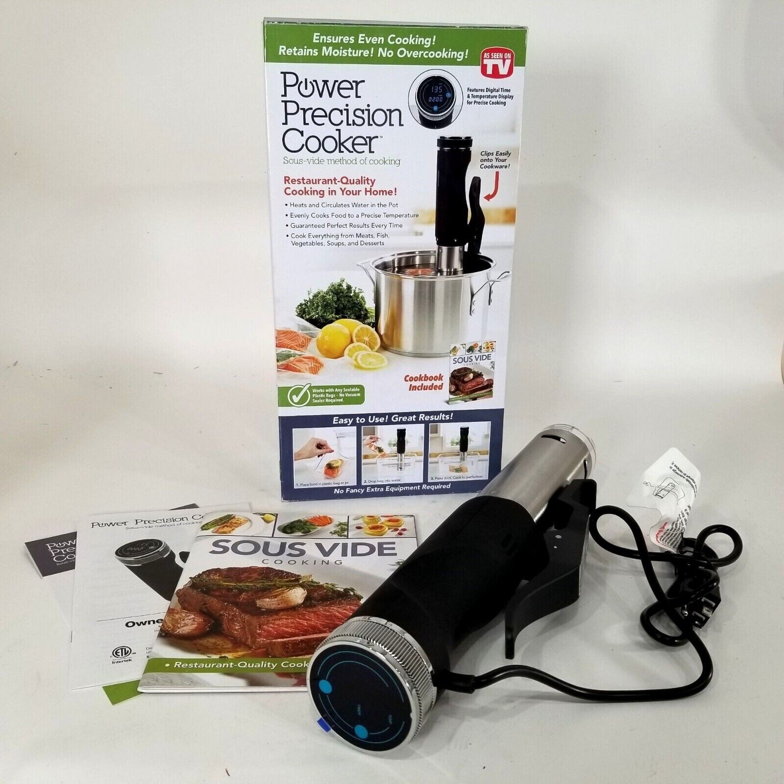 Sous Vide Power Precision Cooker Water Bag Immersion Recipe Book Cook ...