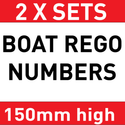 2 x CUSTOM BOAT REGO NUMBERS 150mm high NOT FOLDED - PARCEL POST | eBay ...