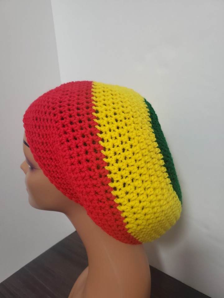 Beret Tam Hat Rasta Hippie Dreads Beanie Reggae Cap Dreadlocks Slouchy ...