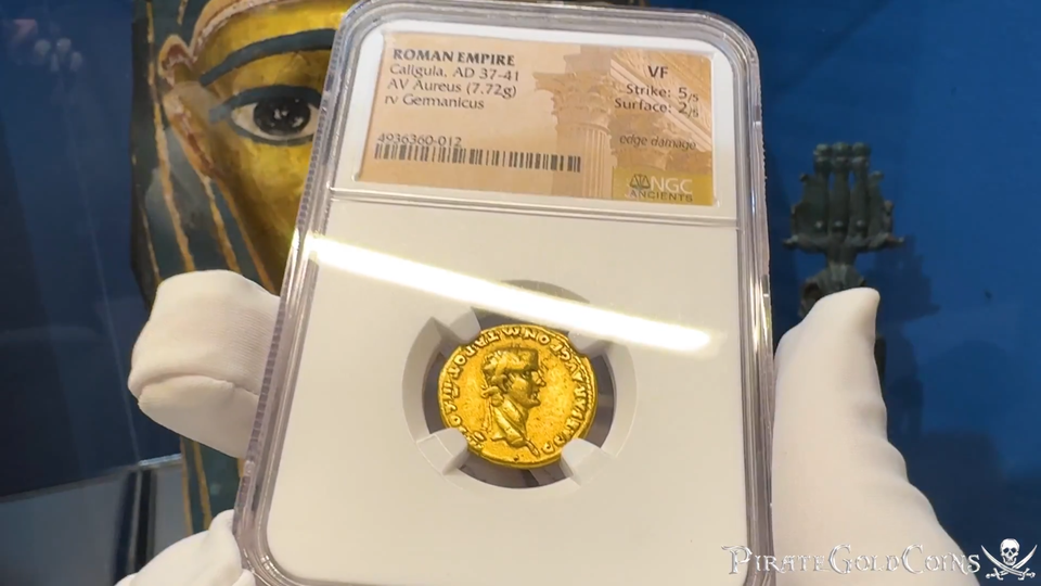 ROMAN EMPIRE "CALIGULA" AUREUS 37AD NGC VF ANCIENT GOLD COINS CAESAR ...