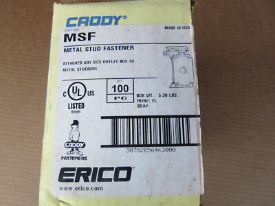 (100) Caddy MSF Metal Stud Fastener, Attaches Any Size Box to Metal ...