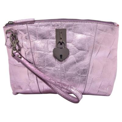 Sharif Legacy Croco Embossed Setosa Leather Pouchette-Choose Color- | eBay