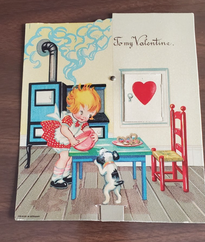 Vntg Valentine's Day Card Anthropomorphic trains choo-choo/streamliner ...