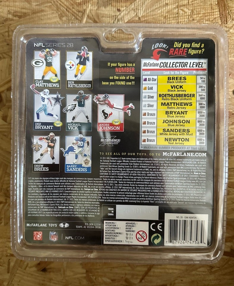 MCFARLANE NFL 29 CAM NEWTON PANTHERS BRONZE CHASE VARIANT #1668/3000 ...