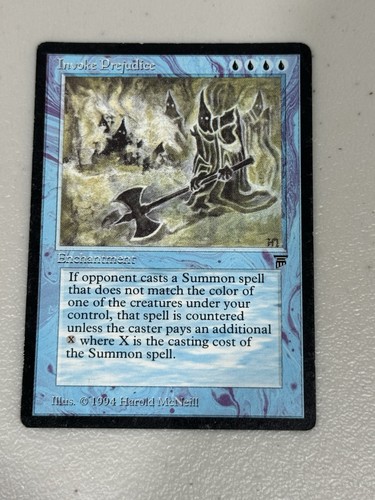 MTG “Invoke” “Prejudice” Legends Rare Magic The Gathering Banned Card See Photos | eBay