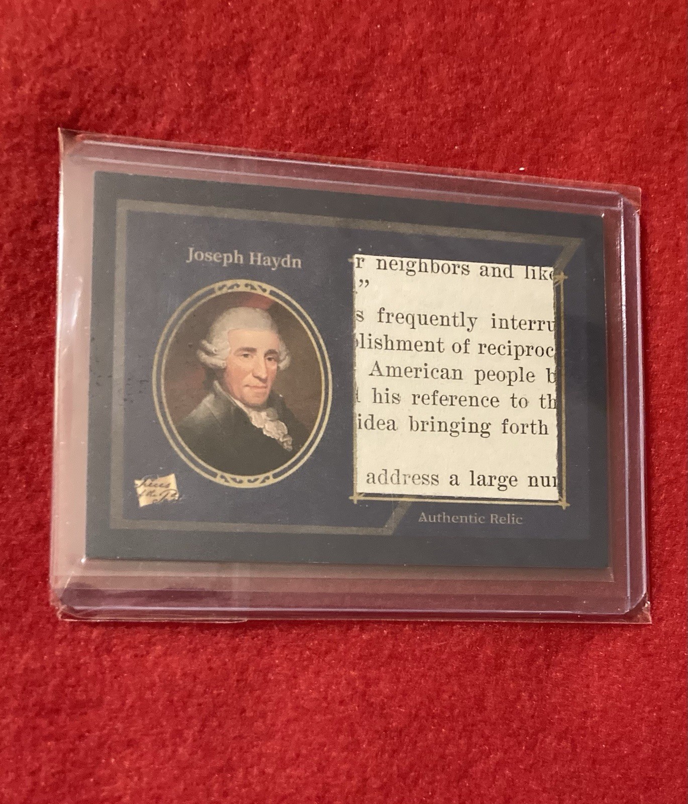 Joseph Haydn Austrian Composer Relic Card “Father Of Symphony”Pieces Of ...