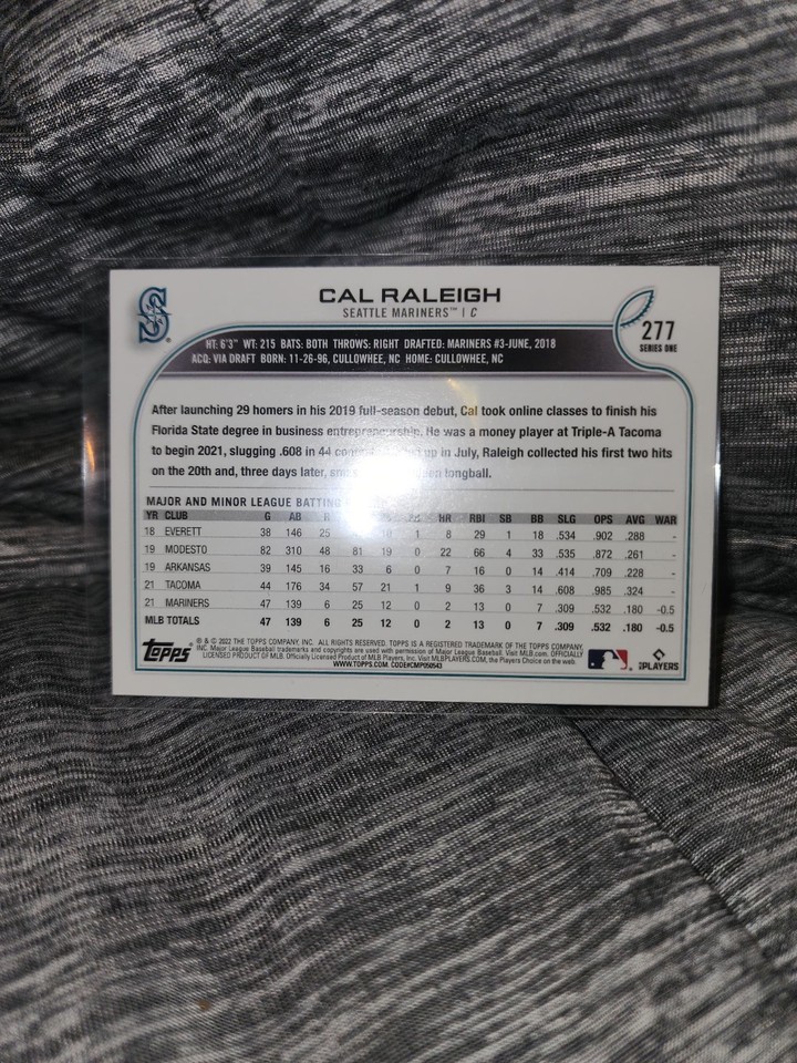 Cal Raleigh Signed Rookie Card Auto Seattle Mariners Derby Champ All ...