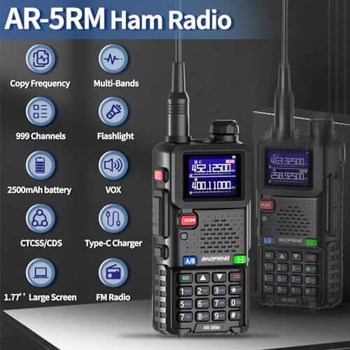 Baofeng AR-5RM 10W Multi-Band Long Range GMRS Radio Walkie Talkie ...