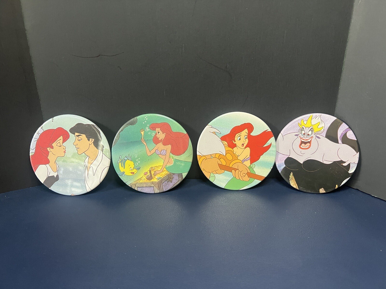 Disney The Little Mermaid Round Coasters Cork Back Set of 4 - Ariel ...