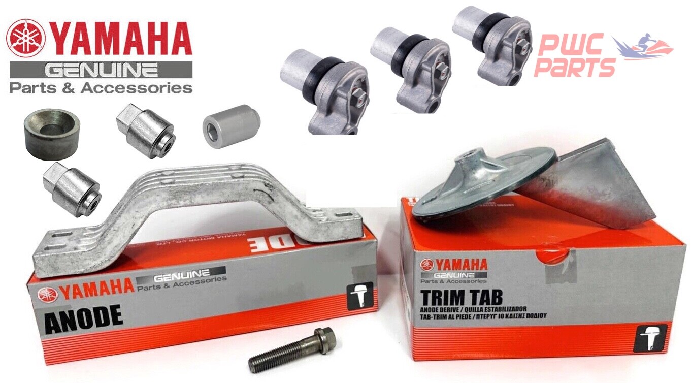 YAMAHA F150 Anode & Trim Tab Kit 6J9-45371-01-00 6G5-45251-02 69J-11301 ...