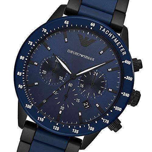 EMPORIO ARMANI Men's Watch AR70001 Mario Ceramica Chronograph Blue | eBay