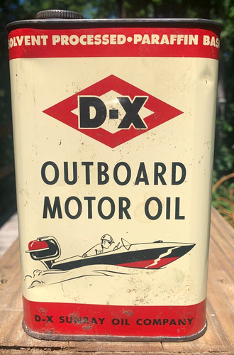 Vintage DX Oil Co. Outboard Can great cool quart Boat graphic | eBay