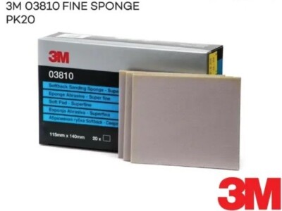3M 03810 SOFTBACK SANDING SPONGE PADS 115MM X 140MM PACK OF 20 - SUPER ...