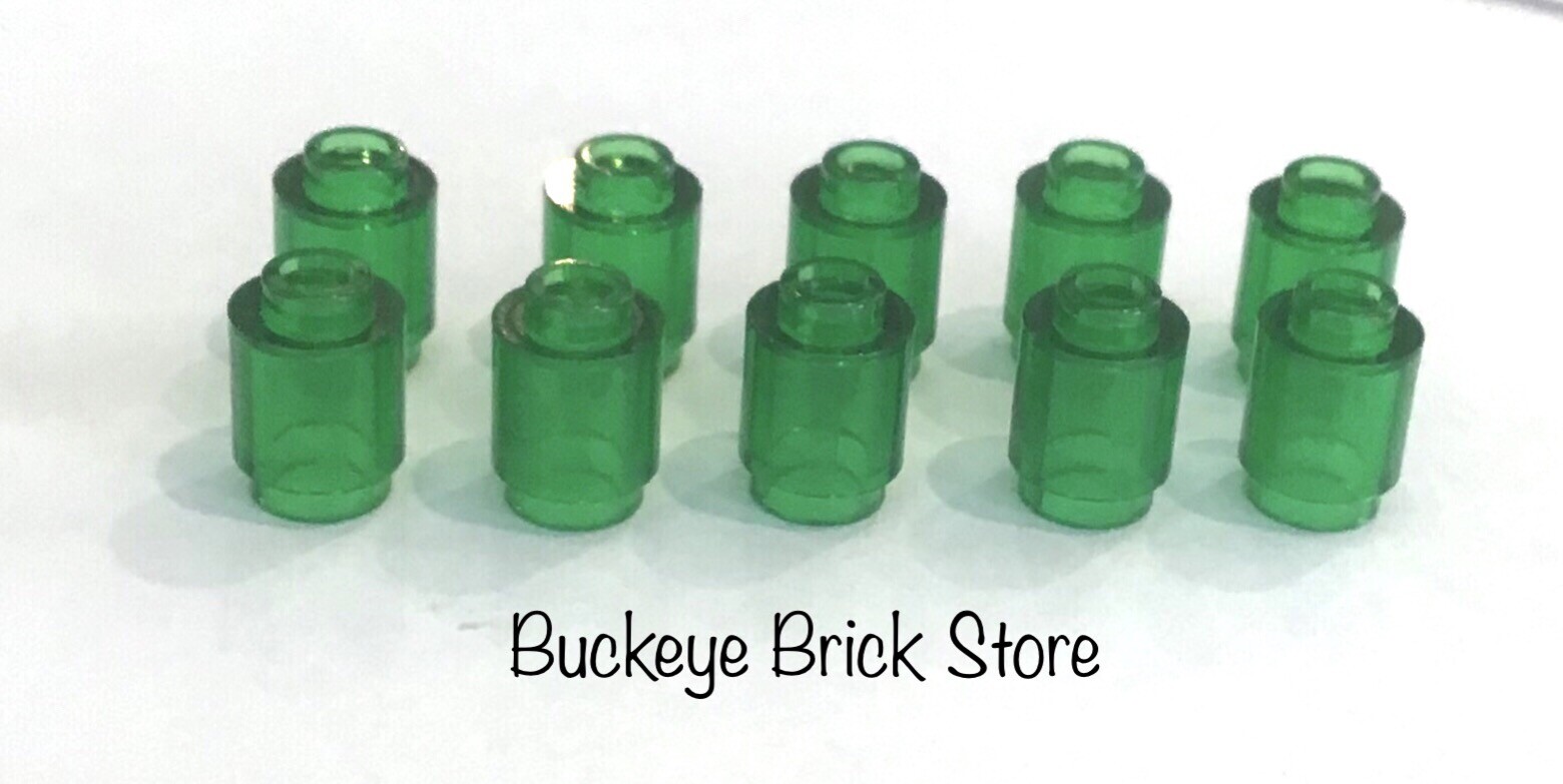 LEGO Trans - Green Brick, Round 1 x 1 Open Stud Lot of 10 | eBay