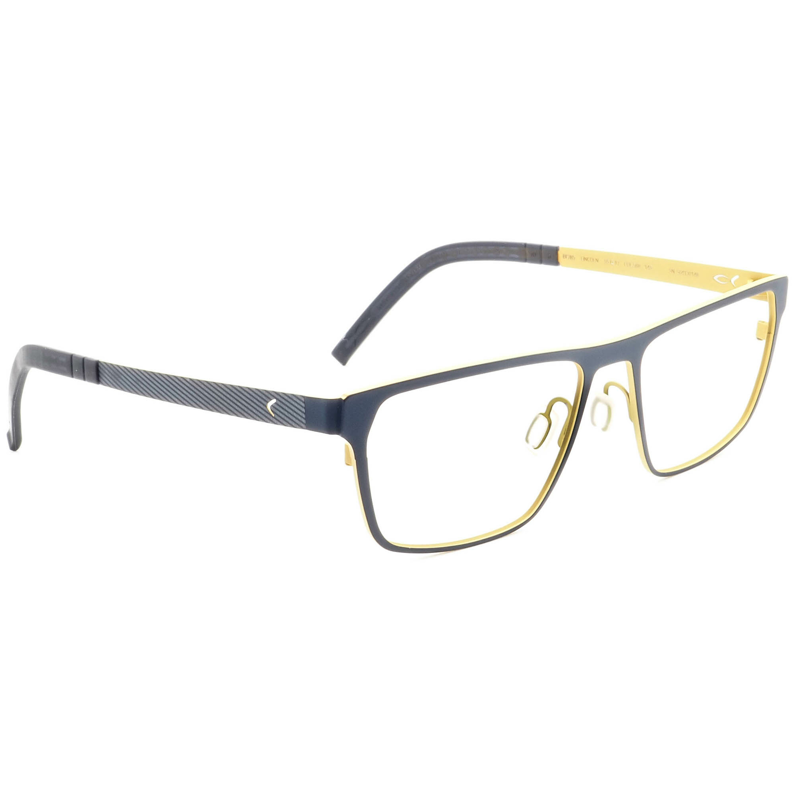 Blackfin Eyeglasses BF785 Lincoln COL.588 Titanium Navy/Mustard Italy ...