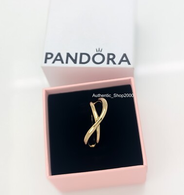 New Authentic PANDORA ESSENCE Gold Organically Shaped Infinity Ring ...