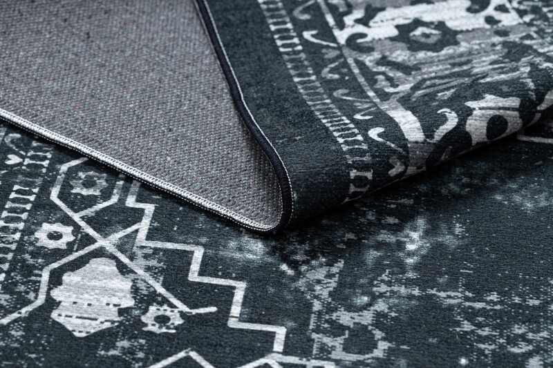 Modern amazing printed RUG ANTIKA ornament graphite grey washable ...