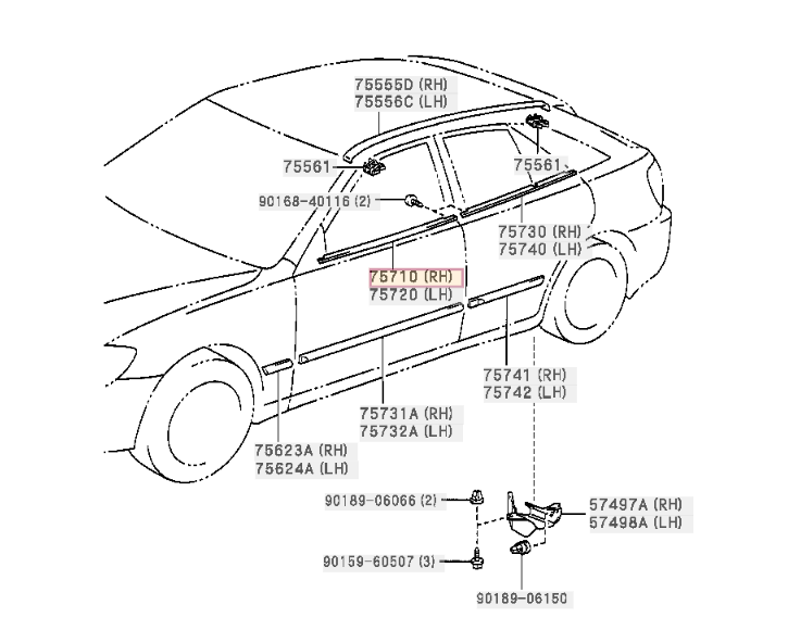 Toyota Lexus Genuine OEM IS300 Altezza 01-05 Front Door Belt Moulding ...