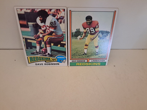 LOT OF 2 DAVE ROBINSON 1970s football Cards #313 46 WASHINGTON REDSKINS ...