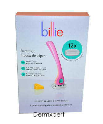 BILLIE Starter Kit 1 x Razor Handle, 12 x 5-Blade Refills, 1 x Magnetic ...