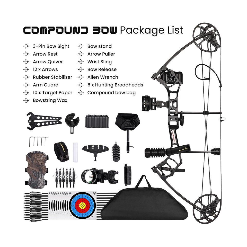 Archery P3 Compound Bow and Archery Sets 0-70lbs for Adults and Teens ...