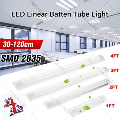LED Batten Linear Tube Light 2FT/3FT/4FT Modern Ceiling Surface Mounted ...