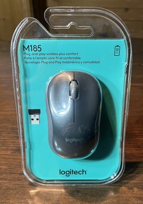 Logitech M185 Wireless Mouse 2.4 GHz with USB Receiver 1000 DPI - Black ...