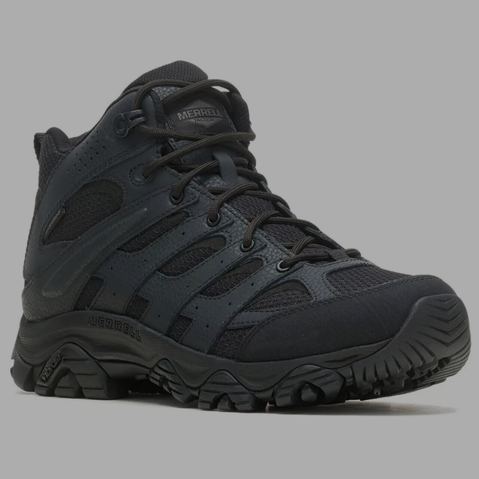 Merrell Men's Moab Velocity Mid Black Waterproof Tactical Boots SZ 11.5 ...