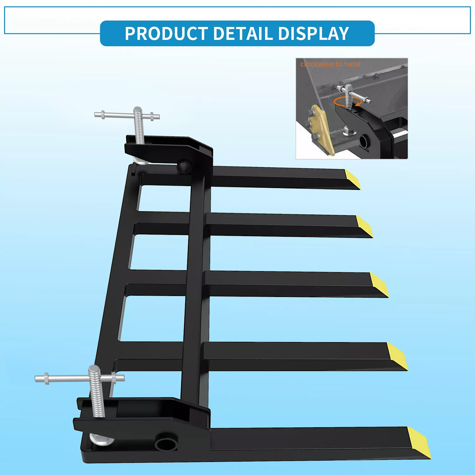 42" Clamp Debris Forks Tractor Skid Steer Loader Bucket Pallet Forks ...