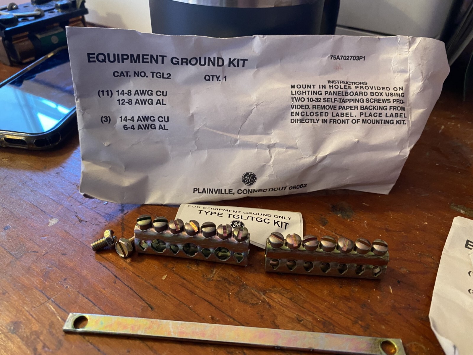 GE TGL2 Equipment Ground Kit lot of 3 (BS-913) | eBay