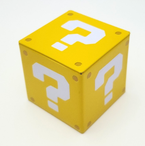 Nintendo Super Mario Bros Question Mark Cube Coin Candy Tin Empty | eBay