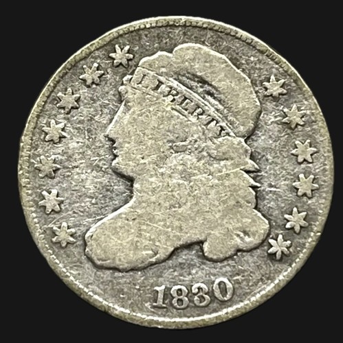 1830 Capped Bust Dime Large 10C US Coin, 90% Silver -Nearly 200 Year ...