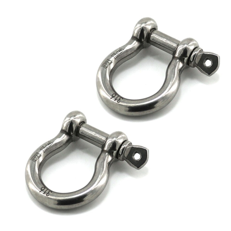 3/8 inch 2 Pack Marine Grade Stainless Steel 316 Shackle D Ring Rigging ...