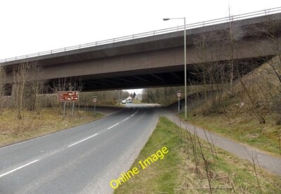 Photo 6x4 M4 motorway bridge, Pen-y-fai Pen-y-fai/SS8982 The M4 crosses ...