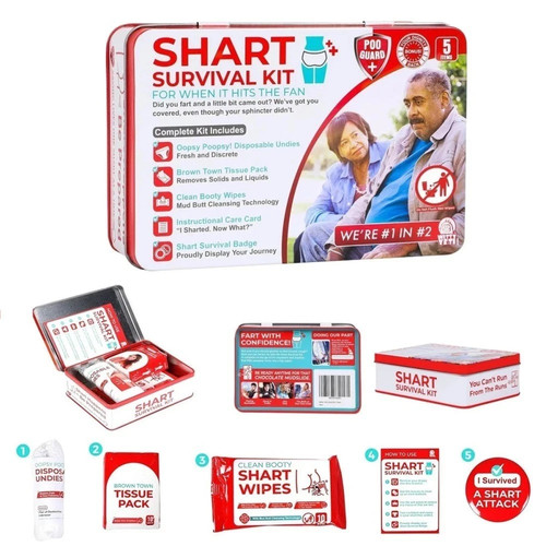Funny Shart Survival Kit - Poop Prank Gift Set with Wipes & Underwear ...