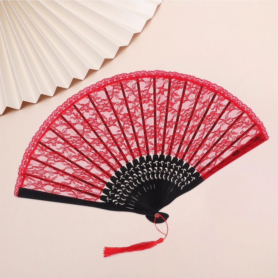 3pcs Vintage Lace Hand Fan Chinese Style Hand Held Fan Traditional ...