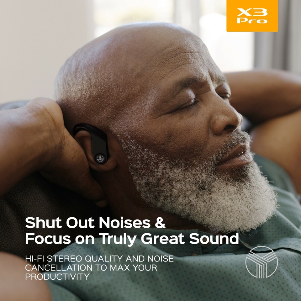 Treblab X3 Pro-W - Waterproof Wireless Earbuds with Earhooks -up to 45H ...