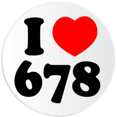 I Love 678 - 25 Pack Circle Stickers 3 Inch - Area Code Atlanta Georgia ...