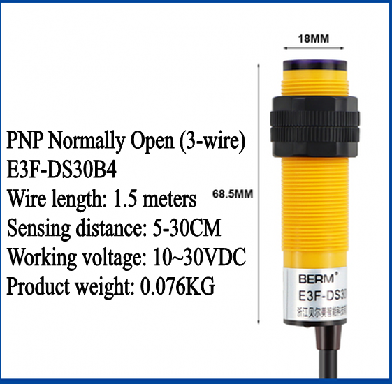 Infrared Diffuse Reflection Photoelectric Switch Proximity Sensor PNP ...