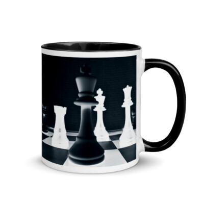 Chess Mug with Black Handle and Color Inside "Chess Master" Design | eBay