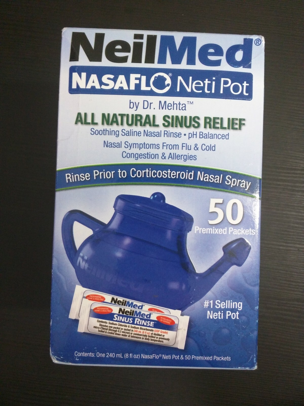 NeilMed NasaFlo Neti Pot with 50 Premixed Packets | eBay